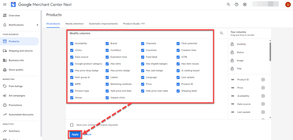 How to download current shopping feed data from Google Merchant Center ...